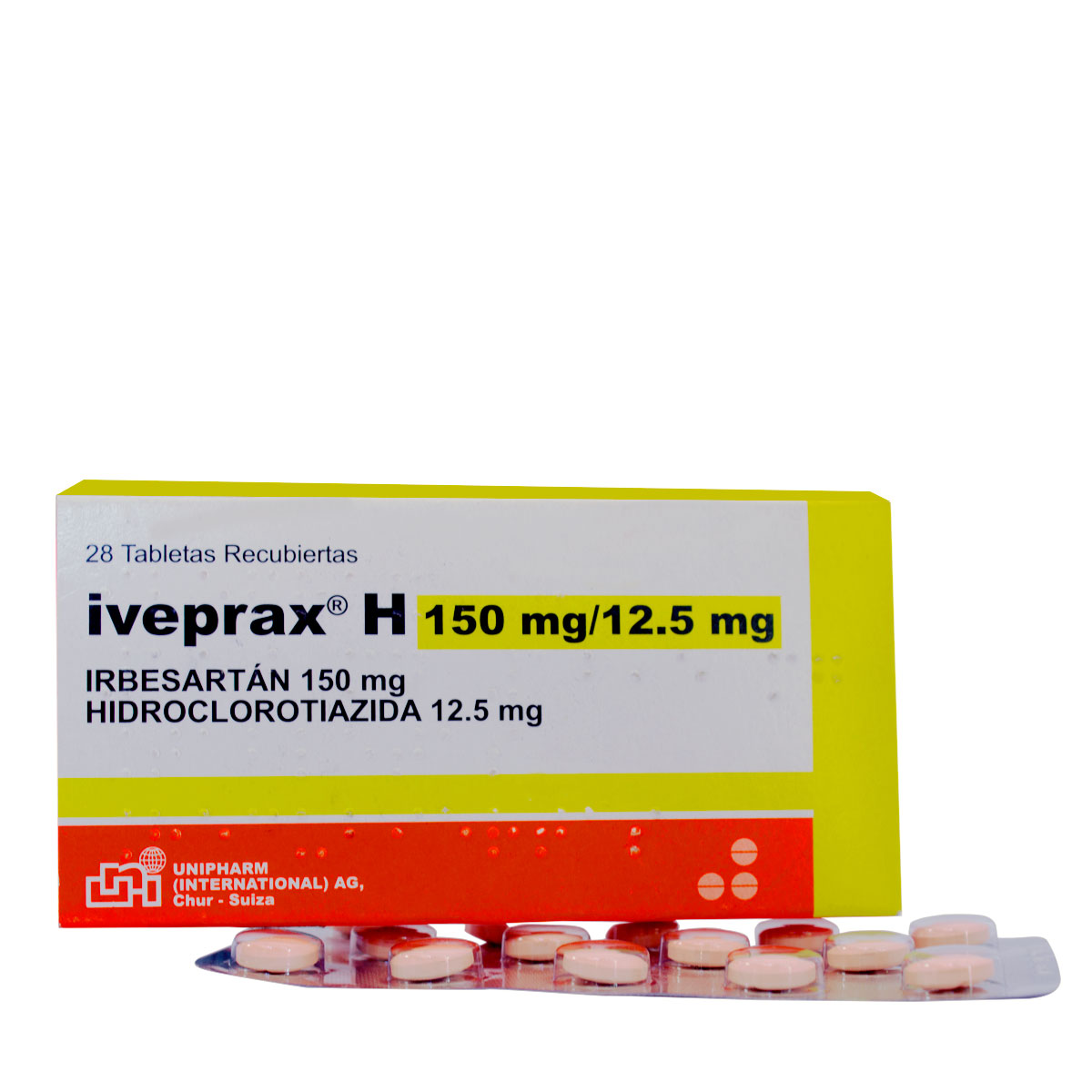 IVEPRAX H 150MG/12.5MG X 28 TABLETAS - Farmacias San Nicolás