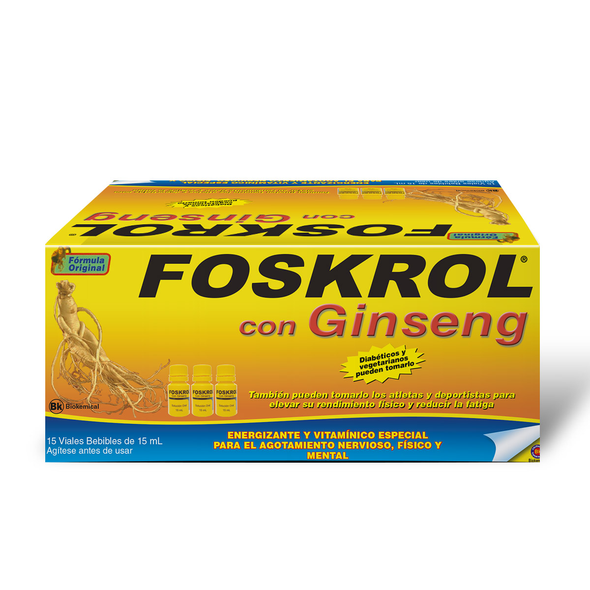 FOSKROL CON GINSENG X 15 VIALES BEBIBLES - Farmacias San Nicolás